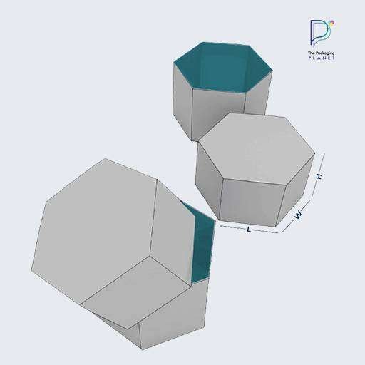 Custom Printed Hexagon Lid off Boxes at Wholesale