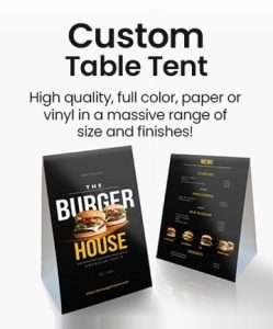 Custom Table Tent | Printing Table Tents Cards